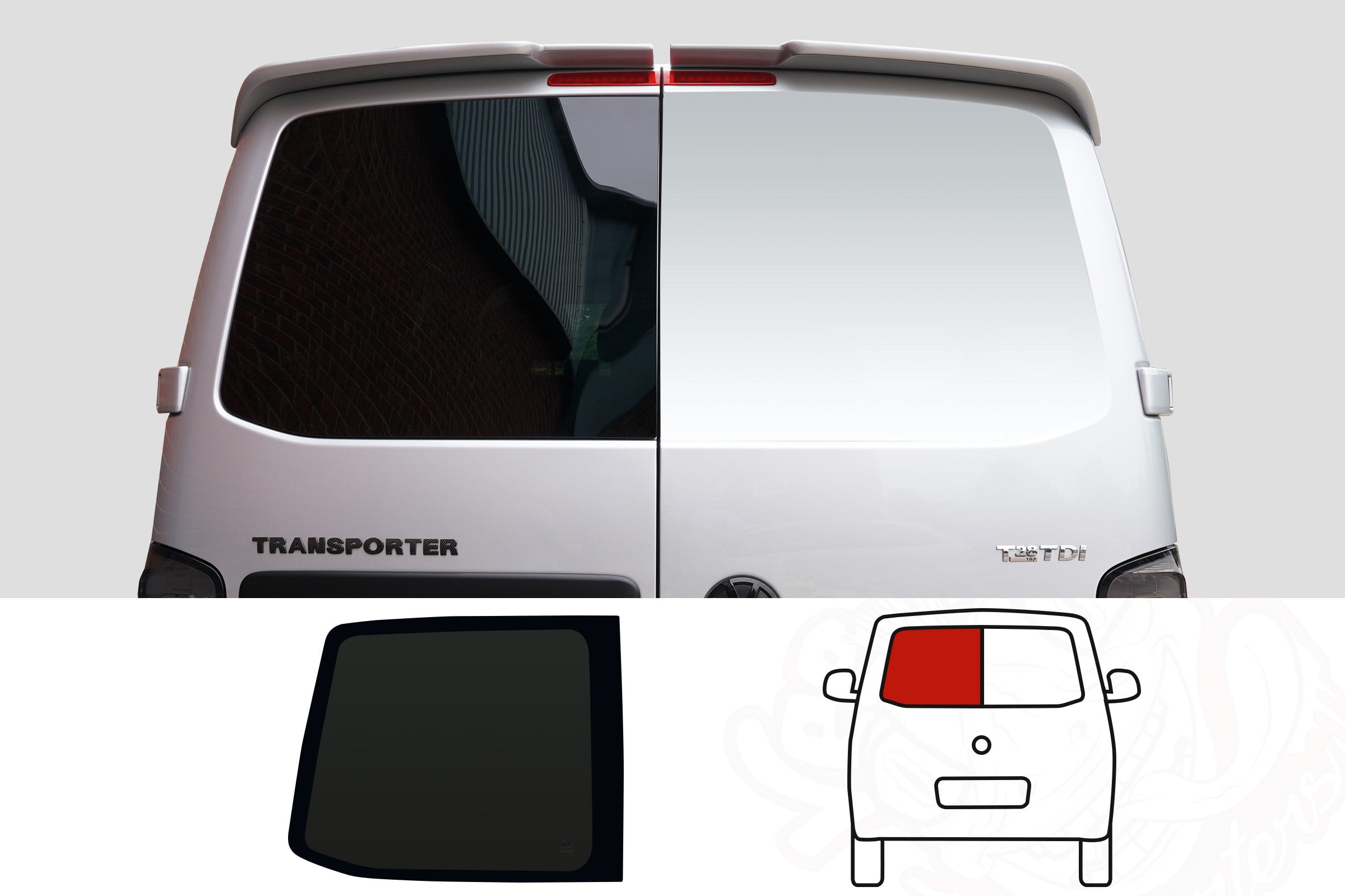 VW T5.1 Tinted Twin Door Windows - Vee Dub