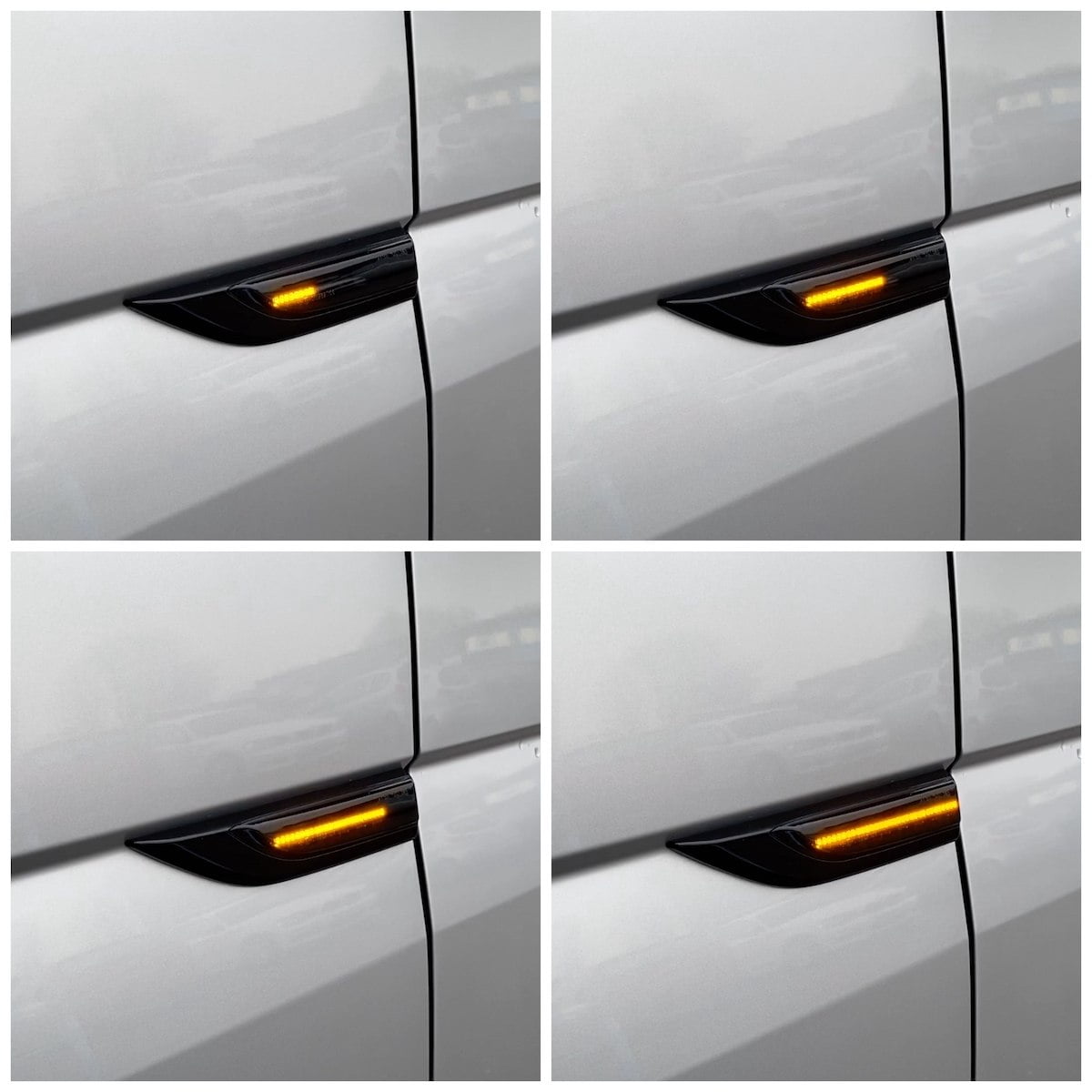 T6 Dynamic Gloss Black W/ Black Lens LED Side Repeaters x 2 - Vee Dub ...