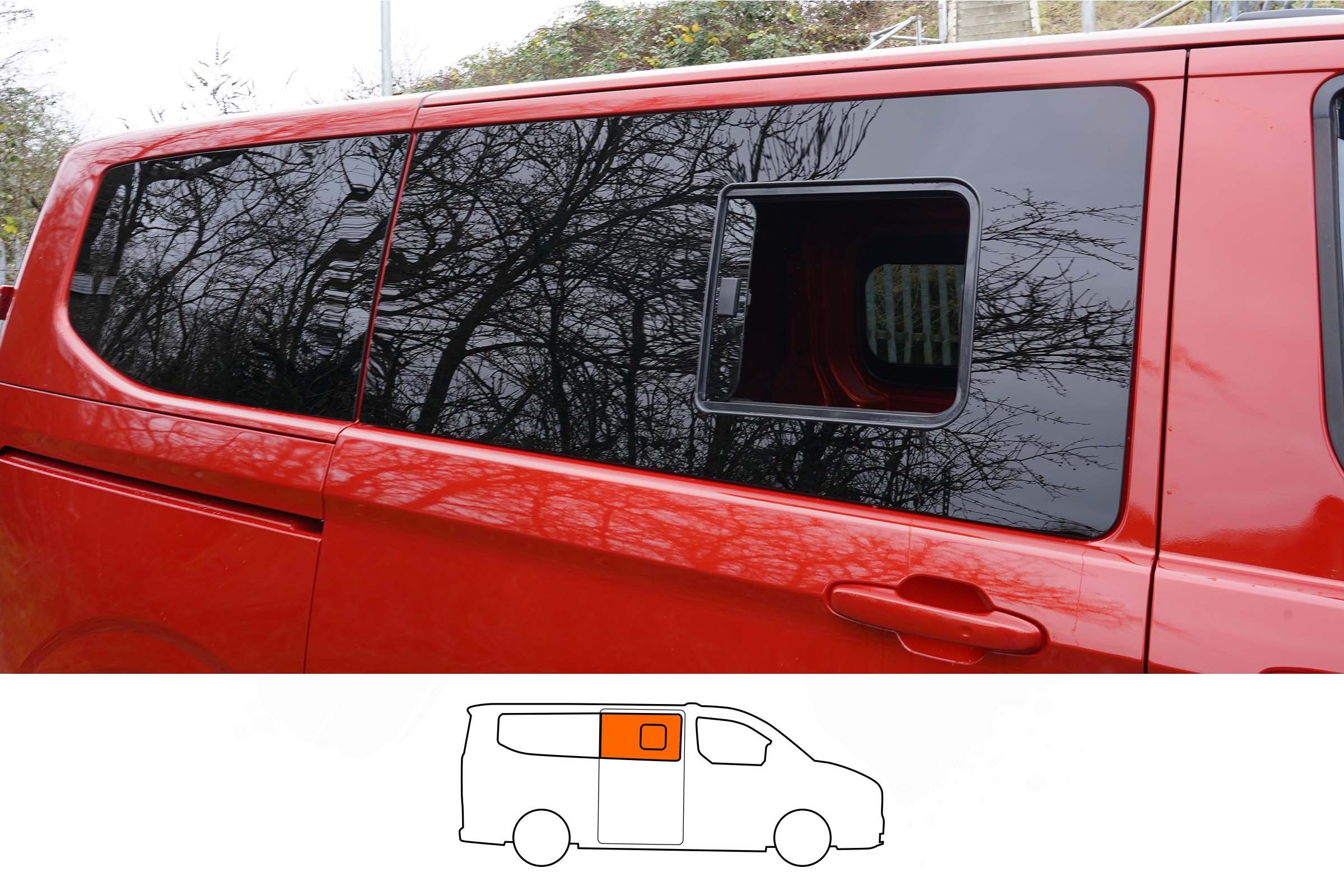 VW T7 2025> O/S Front Opening Window For *SLIDING DOOR* In Privacy Tint